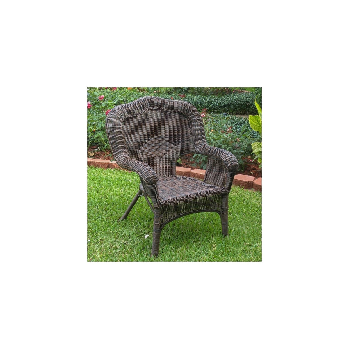 International Caravan Furniture Piece Camelback Resin Wicker Patio Cha ...